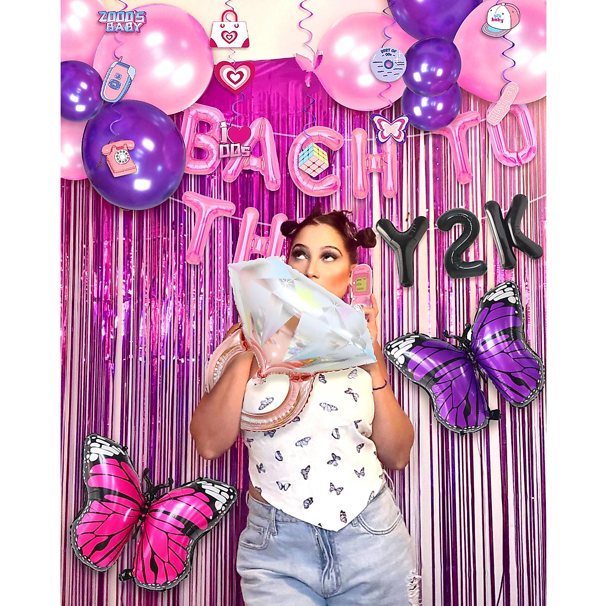 JeVenis Bach to the Y2K Balloons Y2K Bach Party Decoration Retro 70s Bridal Shower Decorations Throwback Bachelorette Balloons