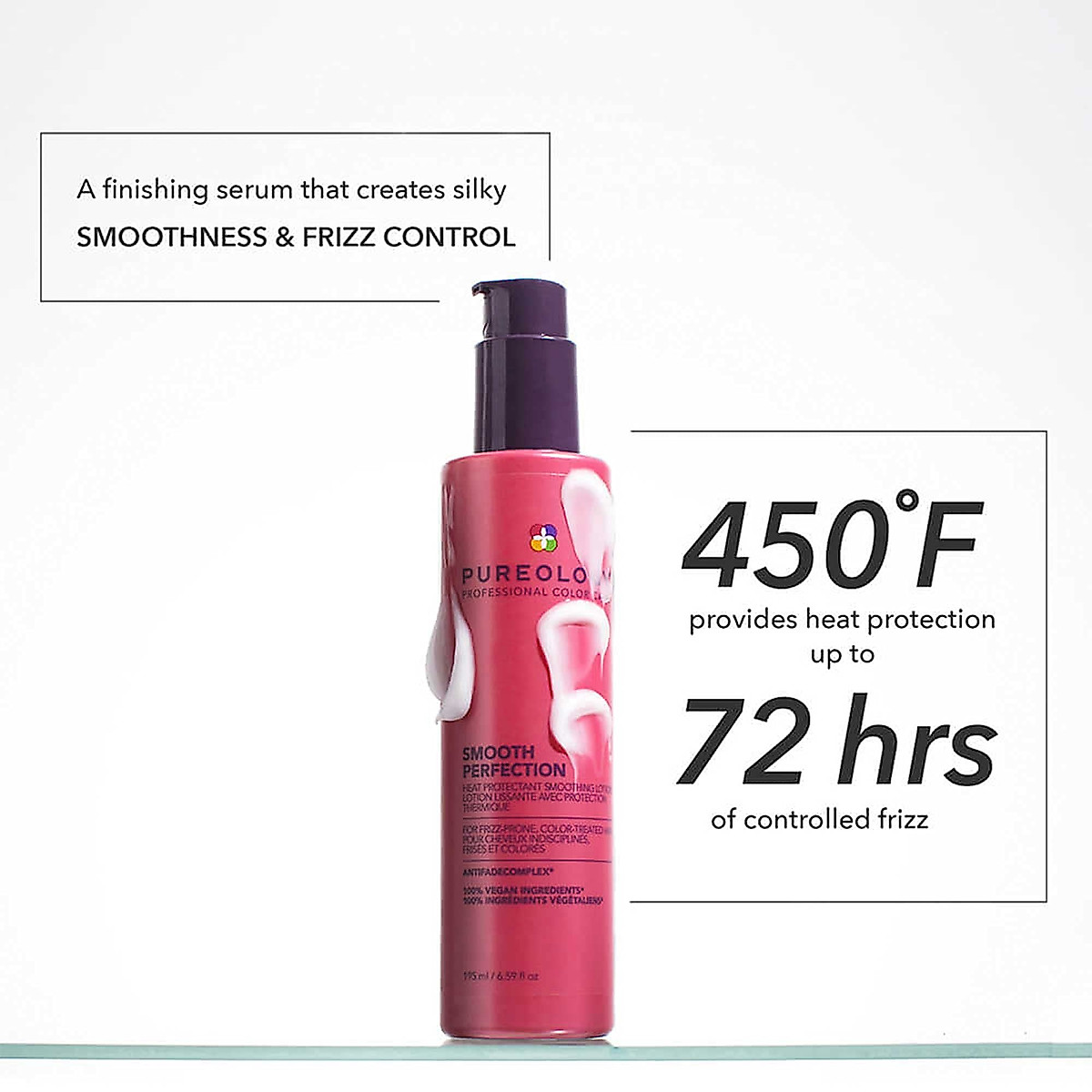 Pureology Smooth Perfection Smoothing Lotion | For Fine, to Normal, Frizzy Hair | Controls Frizz & Protects Against Heat Damage | Sulfate-Free | Vegan | Updated Packaging | 6.59 Fl. Oz. |
