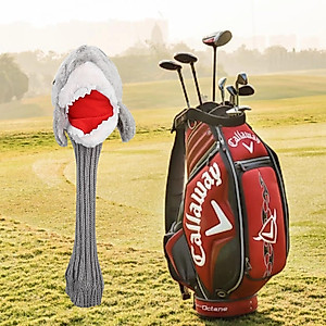 Golf Club Head Cover, Adorable Shark Head Shape Plush Cloth Golf Wood Driver Head Cover