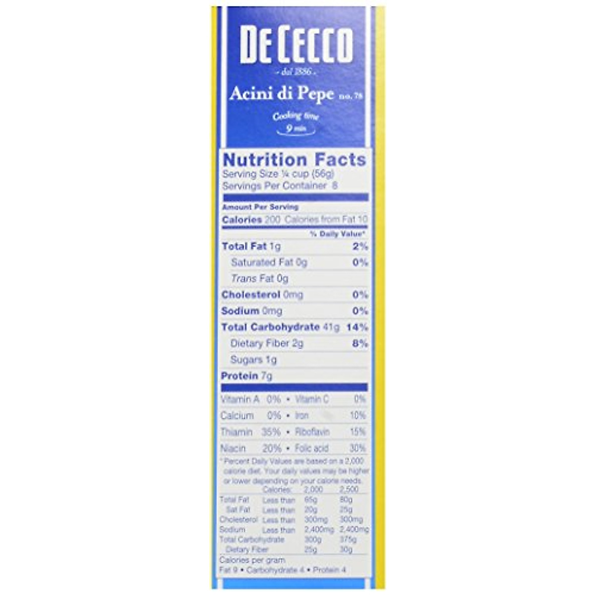 De Cecco Semolina Pasta, Acini Di Pepe No.78, 1 Pound
