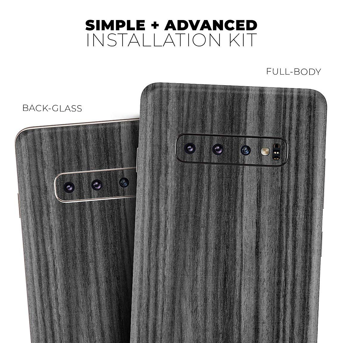 DesignSkinz Dark Ebony Woodgrain Protective Vinyl Decal Wrap Skin Cover Compatible with The Samsung Galaxy S20 (Screen Trim & Back Glass Skin)