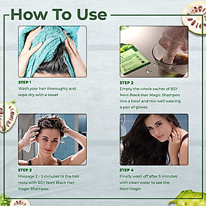 Natural Hair Dye (Black) Covers Grey Hairs (No PPD para-phenylenediamine) by BSY NONI BLACK HAIR COLOR.