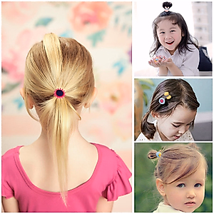 Baby Hair Ties for Toddler Girls - 100 Pcs Small Toddler Hair Ties Ponytail Holders Baby Girl Hair Accessories for Infants Kids Hair Bands Mix Color A