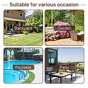 3-Piece Patio Bar Set Outdoor Wicker Bar Set All-Weather Rattan Bar Table Set Outdoor Furniture Set w/2 Stools, Glass Top Table and 2 Thick Cushion for Patios Backyards Porches Gardens Poolside, Khaki