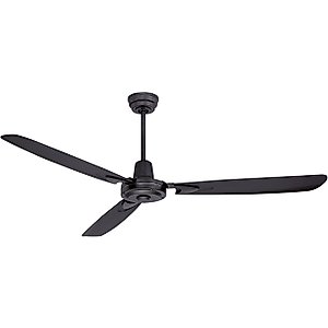 Craftmade VE58FB3 Velocity Aerodynamic Modern Industrial Heavy-duty 58" Ceiling Fan with Wall Control, 3 Blades, Flat Black
