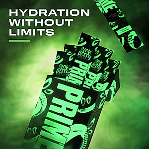 Prime Hydration+ Stick Pack | GLOWBERRY | 6 Sticks | Electrolyte Drink Mix | 10% Coconut Water | 250mg BCAAs | Antioxidants | Naturally Flavored | Zero Added Sugar | Easy Open Single-Serve Sticks