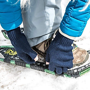 Minus33 Merino Wool Fingerless Glove Liner Navy Large