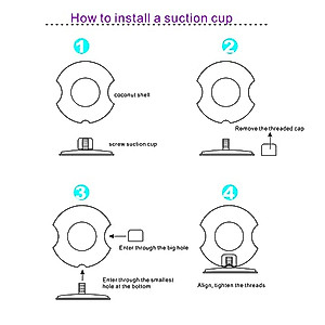 Aquarium Decor Fish Tank Three Hole Coconut Shell Dodge Hole Fish Cave Hole Shelter House Shrimp Nest/Bird's Nest (Coconut Shell & Suction Cup)