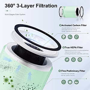 Luripid Kilo Air Purifier Filter Replacement, Compatible with Afloia KILO, KILOPLUS, KILOPRO, MIRO,MIRO PRO and MORENTO MR-Kilo, Kalo Air Purifier, 2 Pack (Green-pet Care Filter)