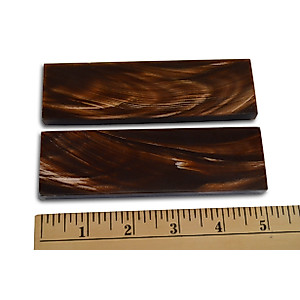 5 inch Brown Buffalo Horn Brown and White Streaks Scales Handle Set Pair Handles Material for Knife Making Blanks Blades Knives Custom