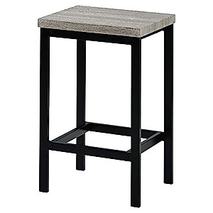 XD Designs 4-Piece Counter Height Extra Long Dining Table Set, Bar Table Set with 3 Stools, Side Table with Footrest Pub Kitchen Set (Gray)