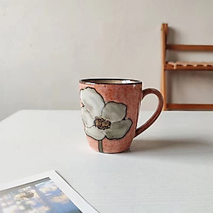 Ceramics 12oz Cappuccino Mug,Coffee mugs,Tea mugs,Kiln Glazing Process,Microwave and Dishwasher Safe, Perfect For Tea, Espresso, Latte - Porcelain Mugs for Kitchen or Cafe (Red+Blue+Green+Pink)