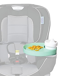 My Travel Tray Oval, USA Made. Extend Your Current Cup Holder to Hold a Cup Plus A Tray for Snacks, Toys and Accessories. Use in a Car Seat, Booster, Stroller, Golf Cart, Outdoor Chair. (Mint Green)