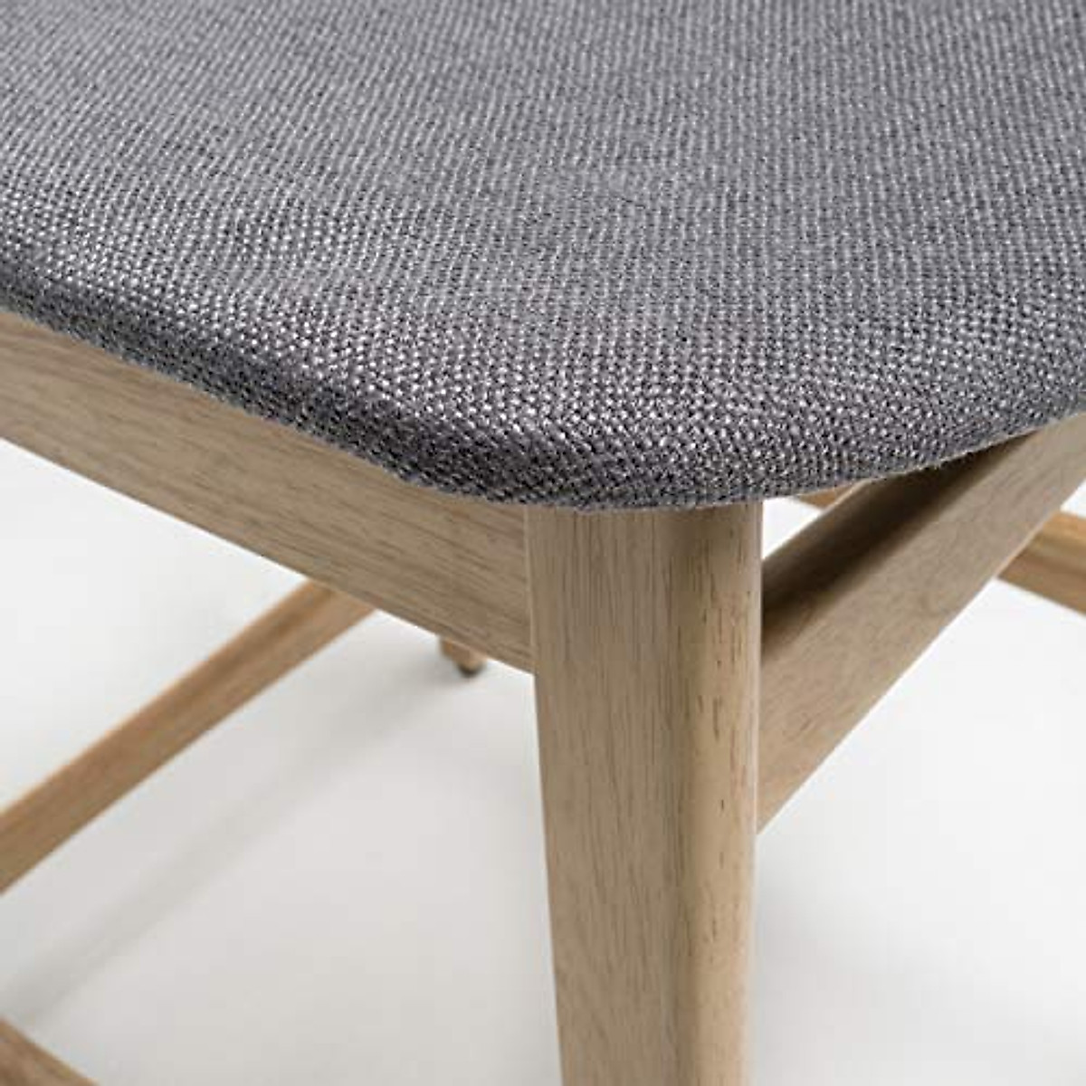 Christopher Knight Home Gavin Counter Chairs, 2-Pcs Set, Dark Grey / Oak Finish