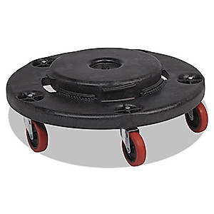 Rubbermaid Commercial Brute Quiet Dolly, 250lb Cap, 18 1/4 Dia. x 6 5/8h, Black