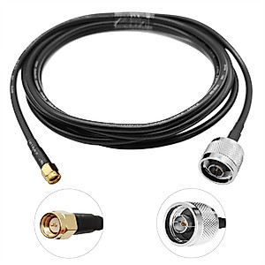 1090MHz 978MHz Dual Band ADS-B Antenna N-Type Female Outdoor 5dBi Fiberglass Antennas + 10ft N-Male to SMA-Male Extension Cable