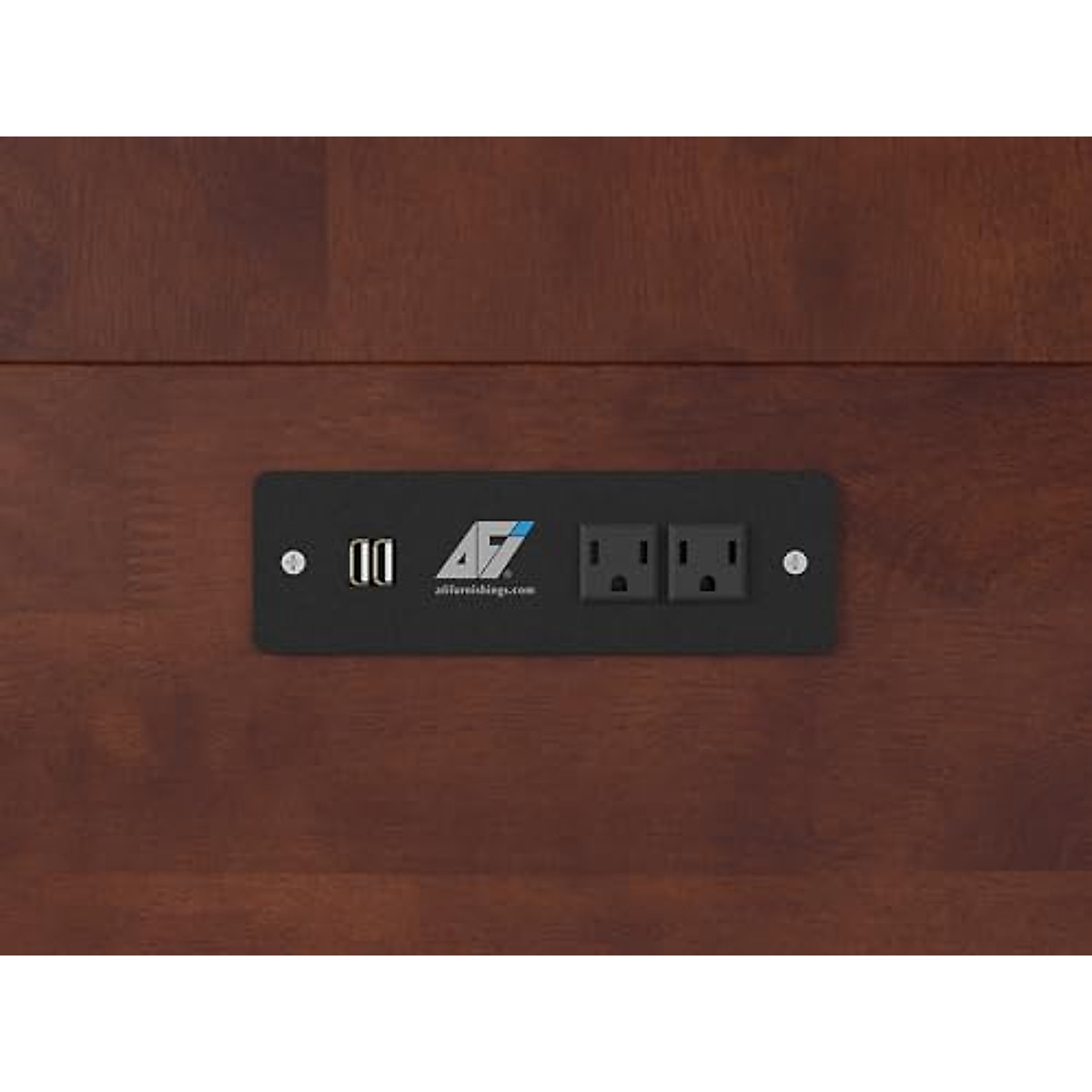 AFI Southampton Full Murphy Bed Chest with Mattress, Storage, and Built-in Charger in Walnut