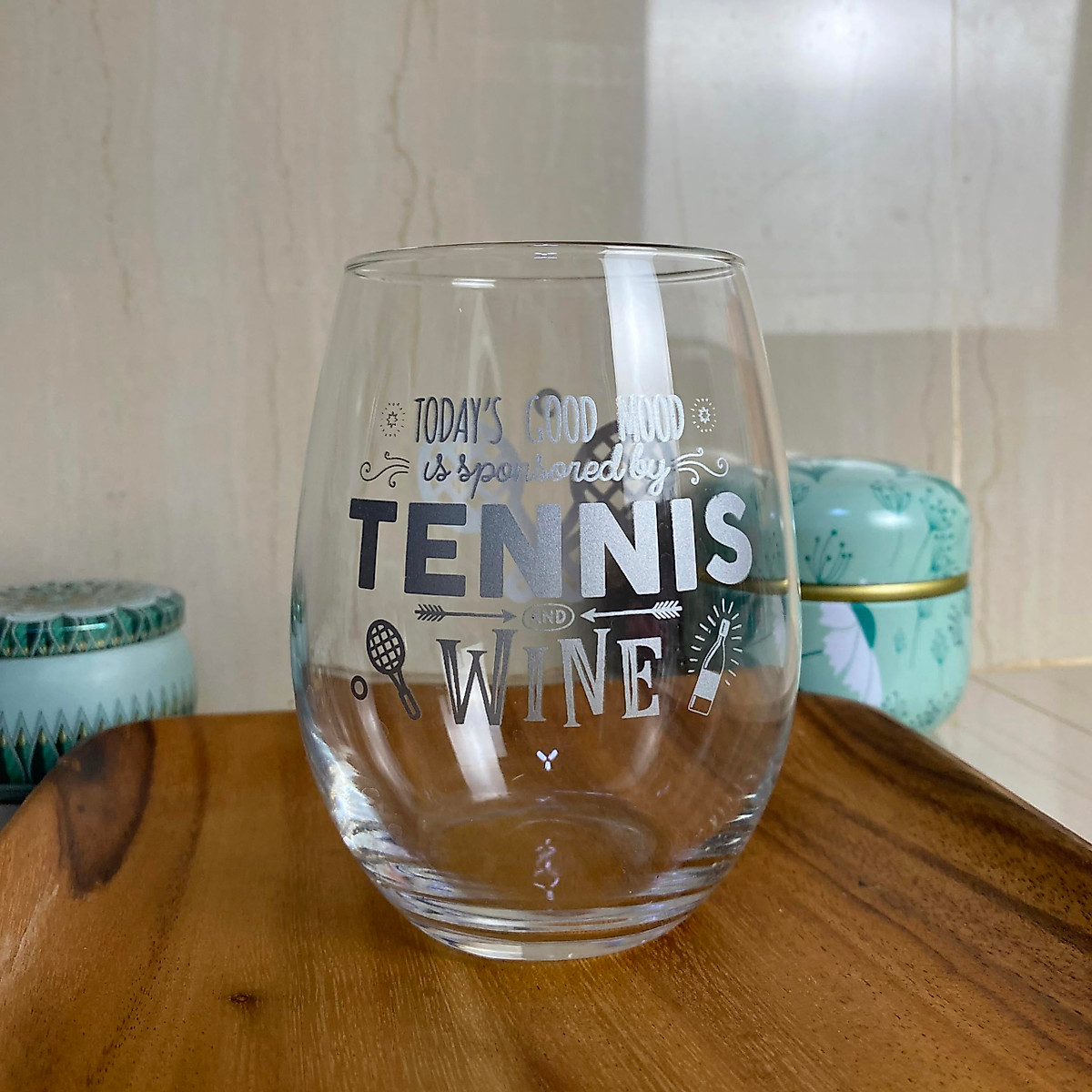 Bad Bananas Tennis Gifts for Women - 21 oz. Stemless Wine Glass - Funny Tennis Player Gift Ideas for Tennis Fans and Tennis Lover Gifts for Her
