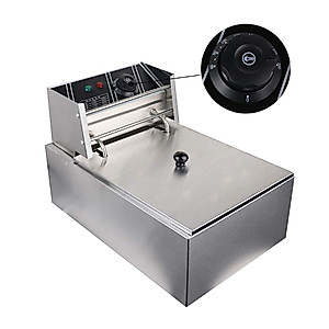 Deep Fryer with Basket, Fry Daddy, Fryers with Baskets, Countertop Stainless Steel, French Fries Fryer, for Commercial Restaurant, Fast Food Restaurant (6L)