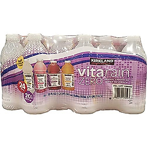 KIRKLAND SIGNATURE Vita Rain Zero Variety Water Beverage 24/20 Fl Oz Bottles Net Wt 480 Fl Oz
