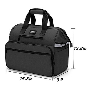 CURMIO Home Health Nurse Bag, Medical Supplies Bag with Padded Laptop Sleeve for Home Visits, Health Care, Hospice, Bag ONLY, Black (Patent Pending)