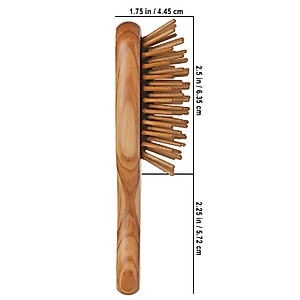 Redecker Walnut Pin Mini Pocket Hairbrush with Waxed Olive Wood Handle, 4-1/2-Inches