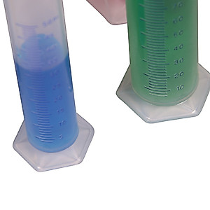 hand2mind Graduated Cylinder Set, Polypropylene Measuring Cylinder, Plastic Graduated Cylinder Container, Lab Equipment, Lab Tubes, Chemistry Science Supplies, School Lab Supplies (Set of 7)