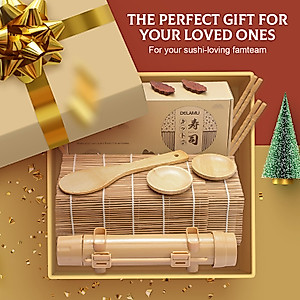Delamu Sushi Making Kit, [Easy] Sushi Kit for Beginners/Pros Sushi Makers, Practical Bamboo Sushi Mats, Sushi Bazooka, Chopsticks, Guide & More