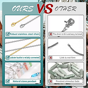 MJartoria BFF Necklace for 2 Crystal Charms Best Friend Necklace Matching Pendant Friendship Necklace for Couples Gifts (Blue+Pink, Matching Heart)