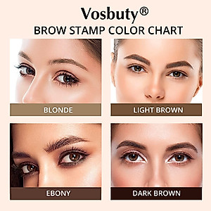 Eyebrow Stamp Stencil kit, Eyebrow Stamp for Perfect Brows, Brow Stamp Kit With 12 Classic Eyebrow Stencils, Eye Brow Stamping Kit, Long-Lasting Waterproof Smudge-Proof (Dark Brown)