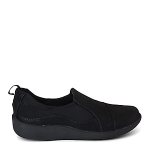 Clarks Women's CloudSteppers Sillian Paz Slip-On Loafer, Black Synthetic Nubuck, 5 M US