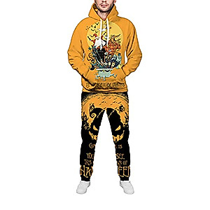 Halloween Mens Jack Hoodie Pant Set 3d Printed Sweatshirts Suit JackSet-3-Small