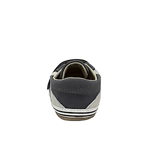 Robeez Baby Boys First Kicks, Adam Grey Leather, 9-12 Months