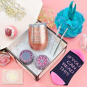 Birthday Gifts for Women, Christmas Gifts for Friends Gifts for Her Girlfriend Sister Mom Unique Gifts Box Insulated Tumbler Scented Candle