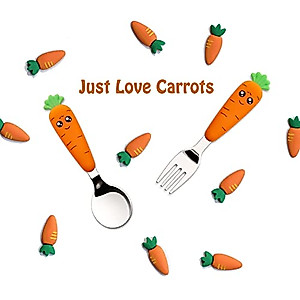 Ginbear Toddler Utensils with Case, Kids Spoons and Forks Self-feeding, Stainless Steel Baby Silverware, Child Flatware Sets, Travel Cutlery Set for Ages 18 Months+