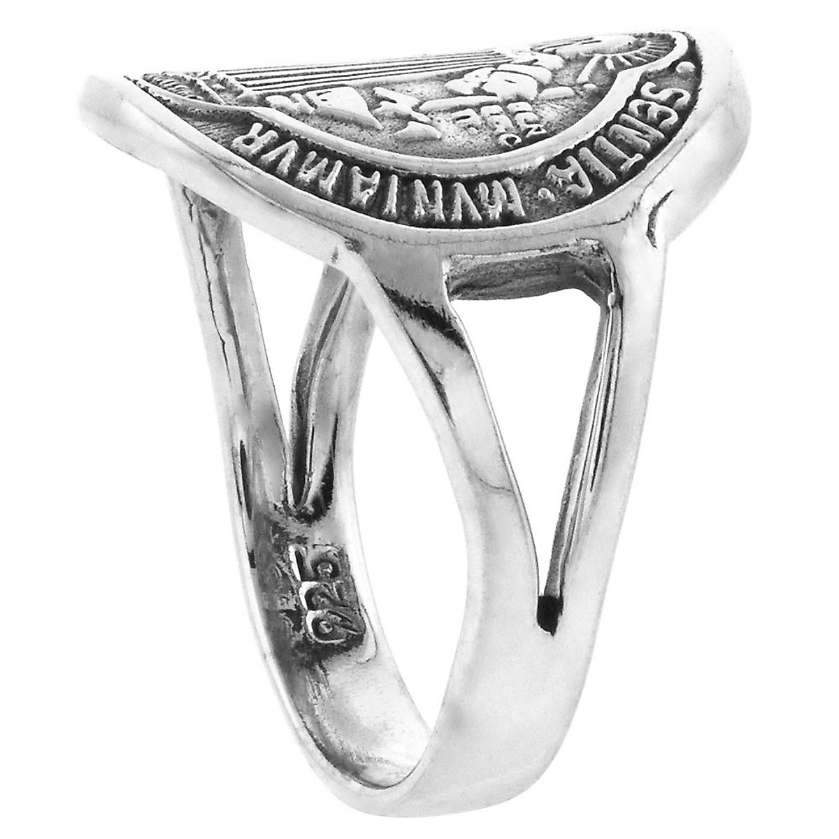 Sterling Silver Saint Benedict Ring 11/16 inch wide, size 10