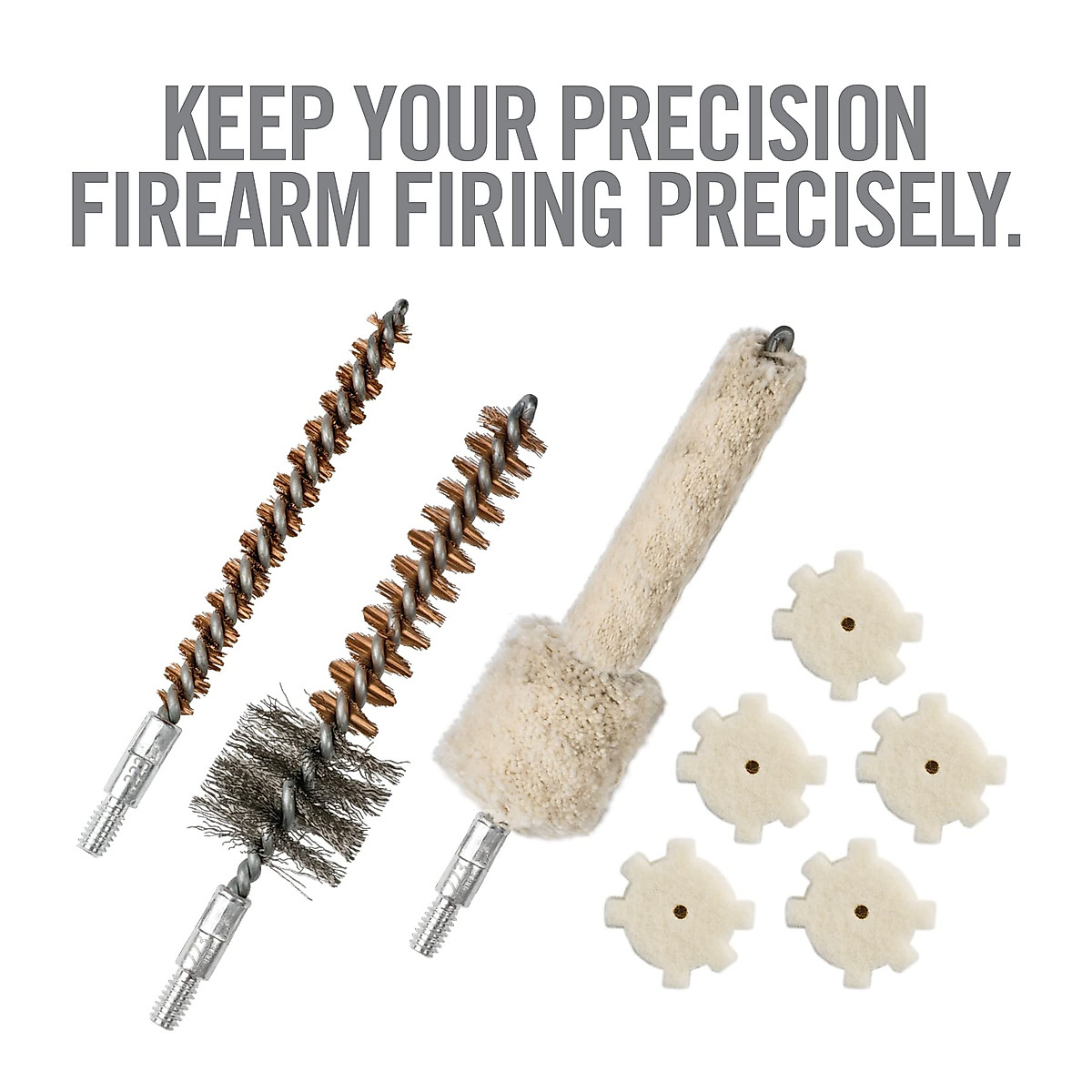 Real Avid Brush Combo: Star Chamber Pads, Chamber Brush, Chamber Mop and Bore Brush for Modern Sporting Firearms Chambered in .223/.224 Caliber Family, White