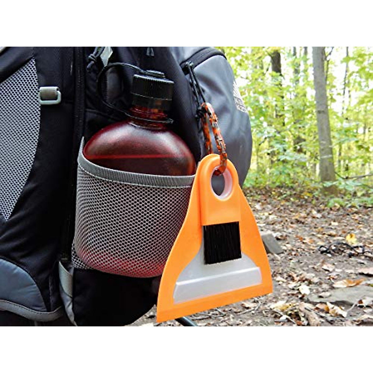 ust FlexWare Compact Sweep Set with Brush, DPan and Carabiner for Cleaning Small Messes at the Campsite, Picnic or Other Outdoor Activities , Orange, One Size (20-12235)