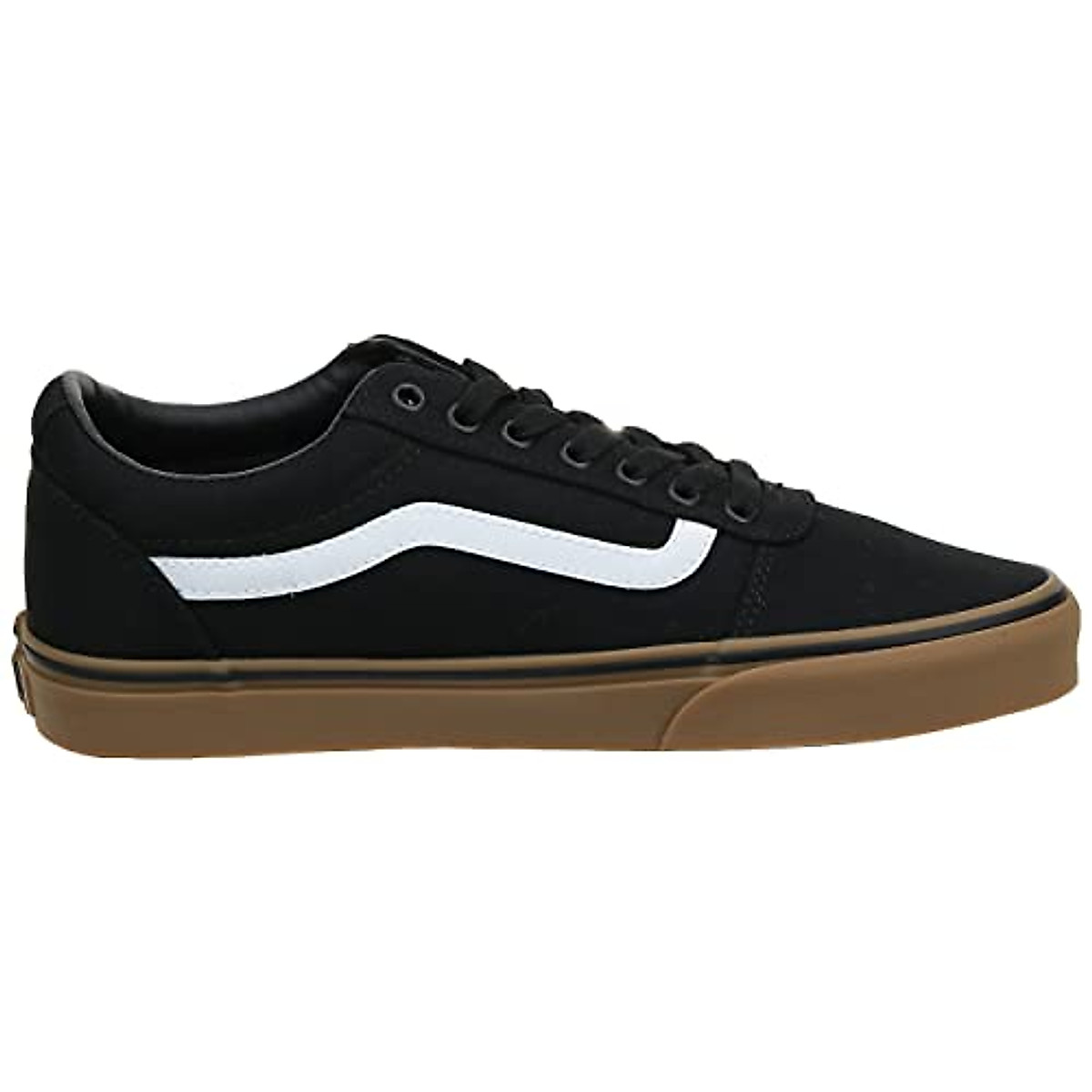 Vans Men's Ward Sneaker, Black ((Canvas) Black/Gum 7hi), 14