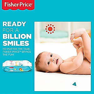 Fisher-Price Baby Wipes Unscented, Hypoallergenic, 99% Water Baby Diaper Wipes, Ideal for Newborn and Sensitive Skin, 9x Resealable Packs (720 Total Wipes)