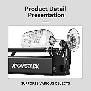 R3 Pro Laser Rotary, Laser Engraver Y-axis Rotary Roller Engraving Module Engraving Machine Perfect For Engraving Cylindrical Objects Cans Wine Glass Tumbler Ring Laser Engraver Rotary Attachment