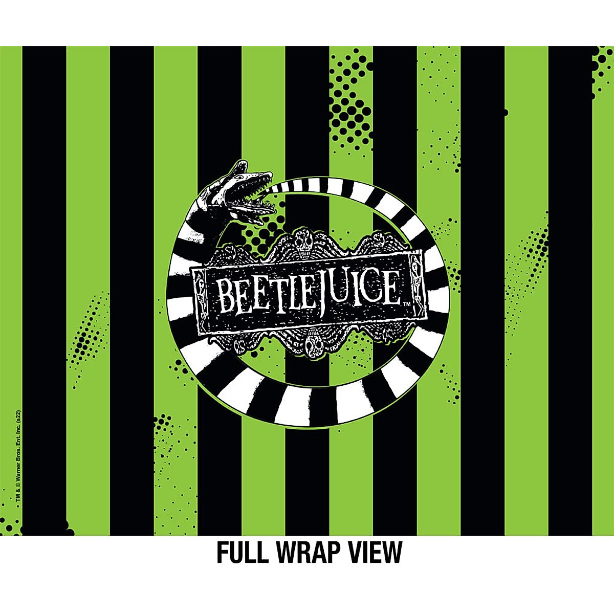 Beetlejuice OFFICIAL Beetle Worm 24 oz Insulated Canteen Water Bottle, Leak Resistant, Vacuum Insulated Stainless Steel with Loop Cap, Black