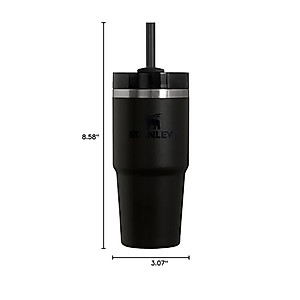 Stanley Quencher H2.0 Tumbler with Straw 14 oz | Flowstate 3-Position Lid | Cup Holder Compatible for Travel | Insulated Stainless Steel Cup | BPA-Free | Black 2.0