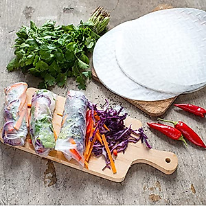 BANU Rice Paper Water Bowl with Side Pocker Holder for Rice Paper Wrappers for Spring Rolls, Summer Rolls. Spring Roll Maker, Banh trang holder (1)