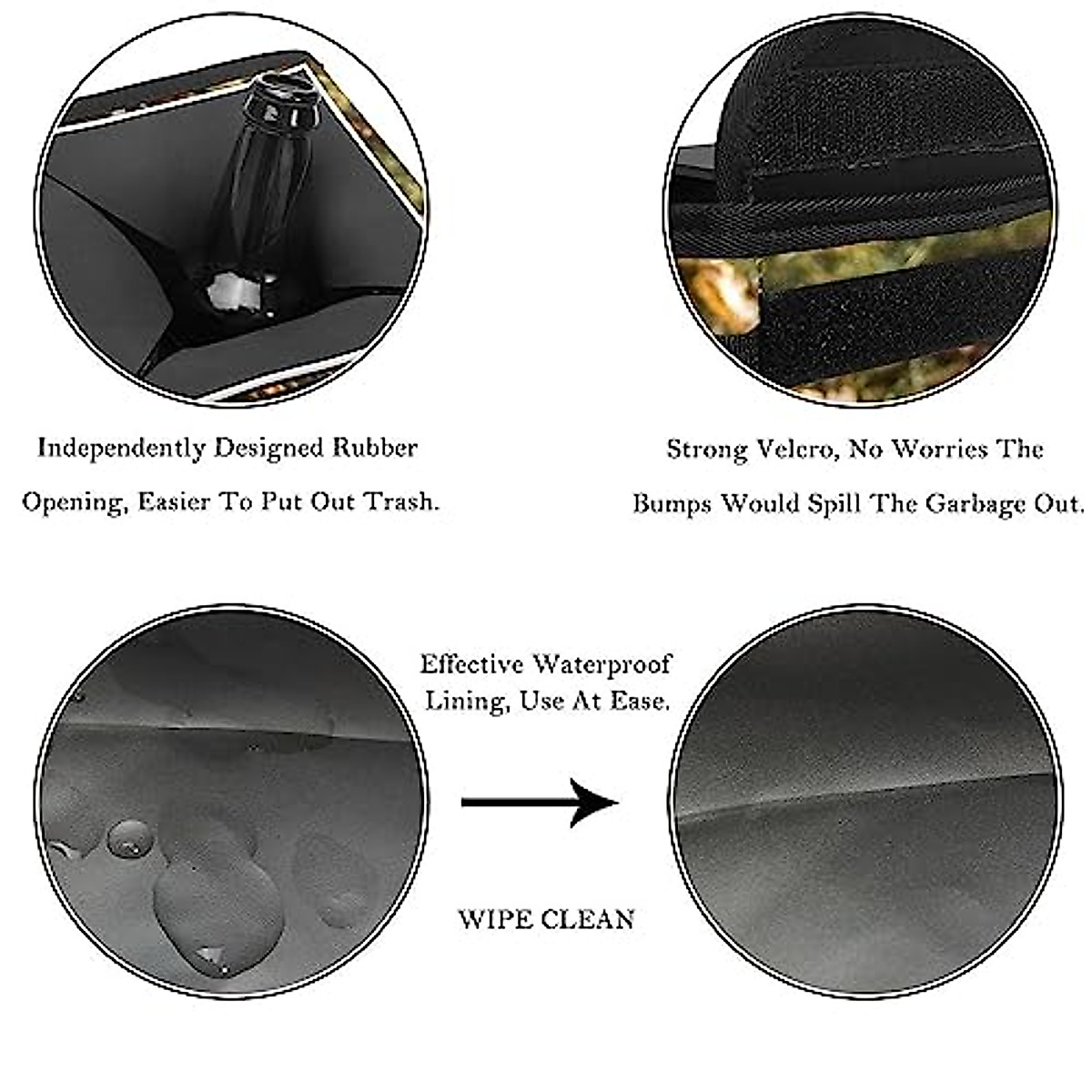 RODAILYCAY Car Garbage Bin with Lid, Waterproof Car Trash Can Center Console, Girl Kissing Her Dog in Forest Auto Dustbin Garbage Organizer, Vehicle Trash Can for Car