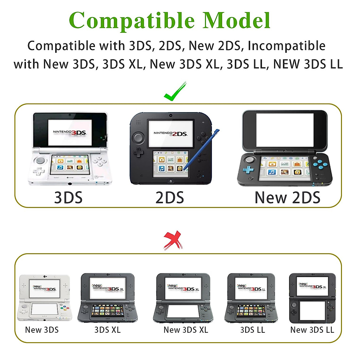 Tectra 1300mAh CTR-003 CTR003 Battery Compatible with Nintendo 3DS 2DS Gaming Console + Charging Cable(Not Compatible with New 3DS and 3DS XL)
