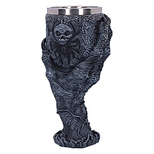 Nemesis Now Baphomet's Grasp Horror Hand Goblet Glass, Polyresin, Black and Silver, 18cm