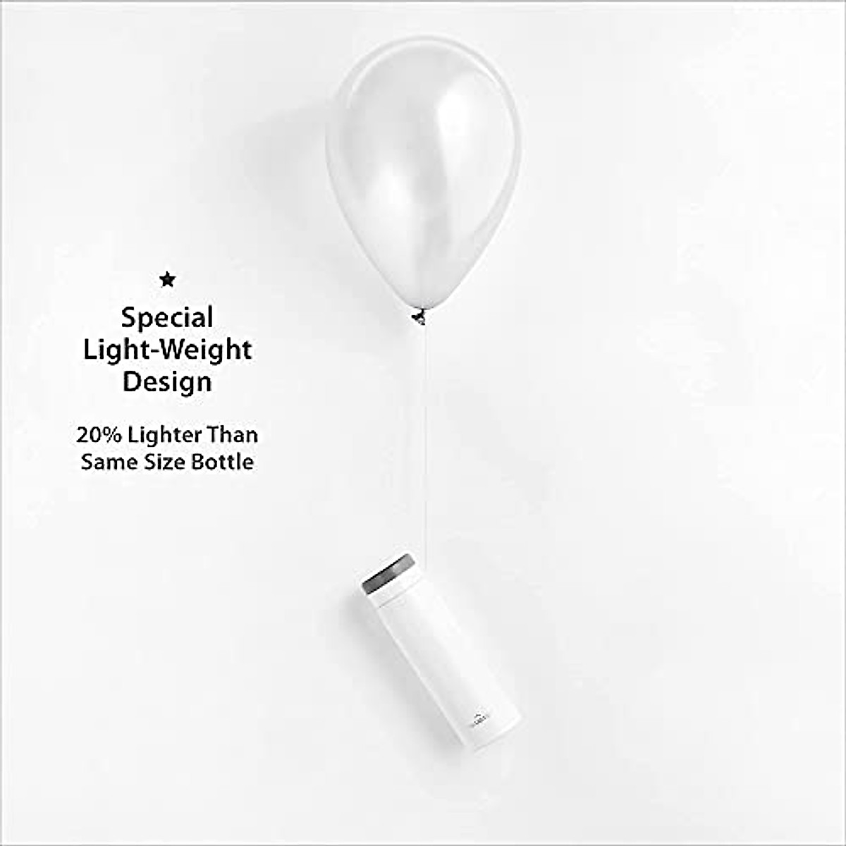 GrandTies Lightweight Travel Water Bottle with Strainer- 20oz Vacuum Insulated Water Bottles for Men & Women, Double Walled Metal Canteen, Keep Your Favorite Beverages Hot or Cold (White)