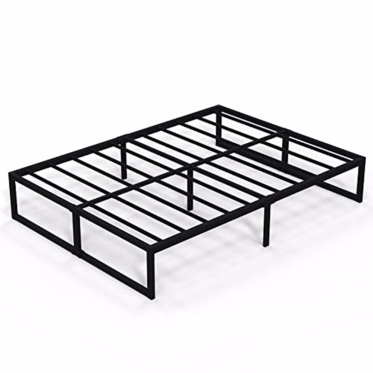 Richwanone 14 inch King Bed Frame Metal Platform Mattress Foundation with Heavy Duty Steel Slat Support, No Box Spring Needed, Easy Assembly, Black