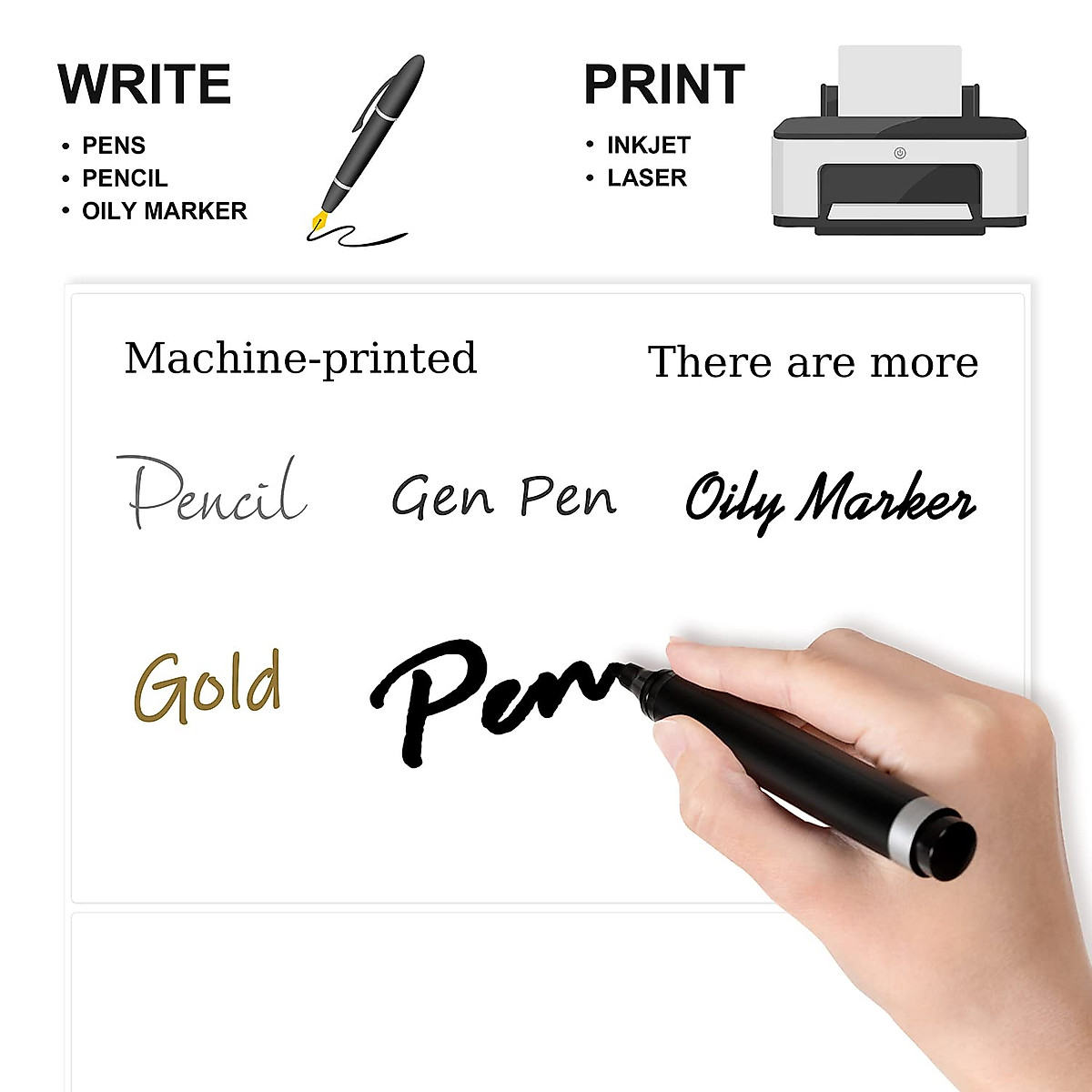Methdic Shipping Labels 8-1/2"×5-1/2" 200 Labels Sticker Paper for Laser/Ink Jet Printer Mailing Labels 8.5"×11" White 2 per Sheet